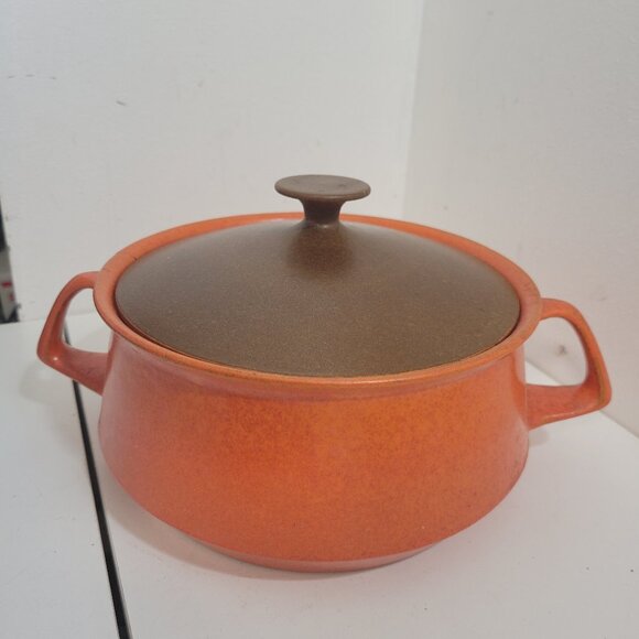 Vintage | Kitchen | Vintage Mcm Orange Italian Cookware In Stoneware ...